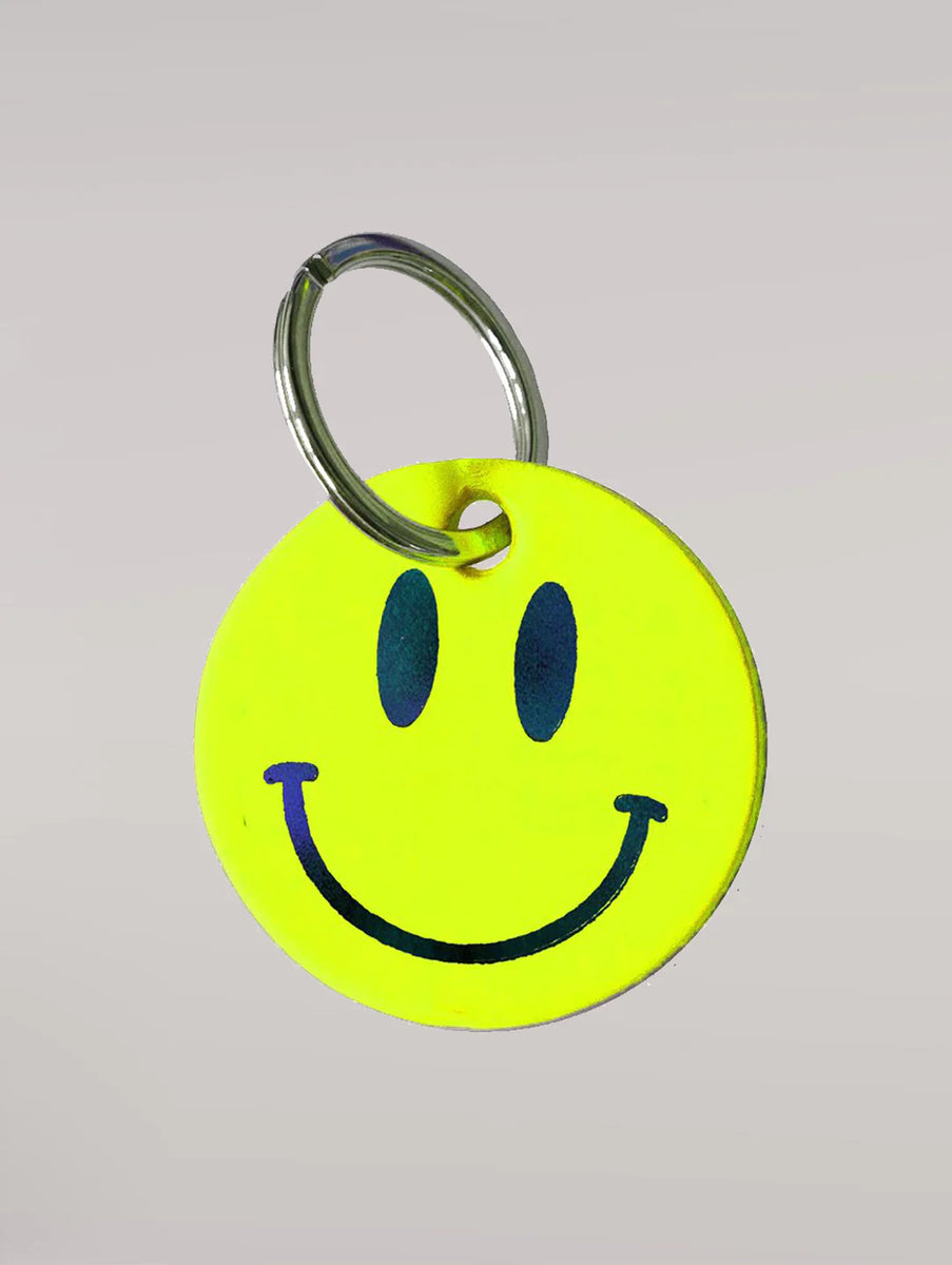 Smiley Leather Keyring – Happydashery